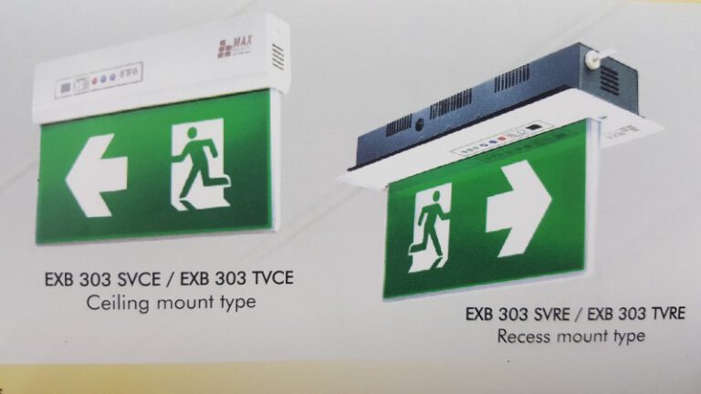 ป้ายไฟทางออกฉุกเฉิน Emergency Exit ยี่ห้อ MAX Bright – Qulity Circle